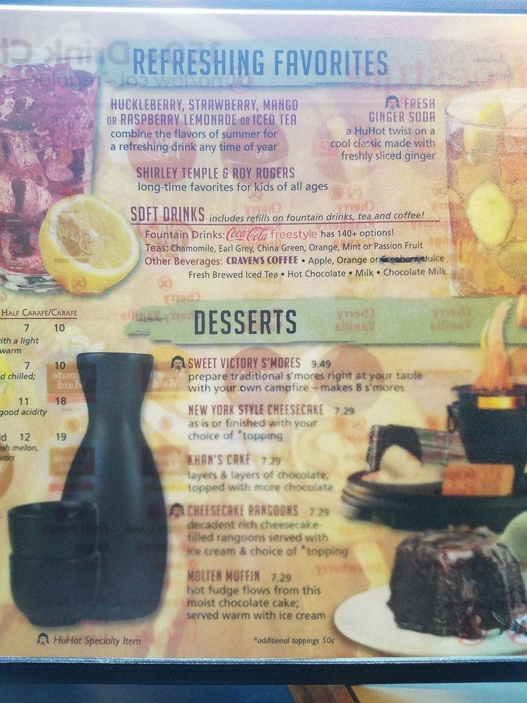 Menu at HuHot Mongolian Grill restaurant, Spokane Valley, E Sprague Ave