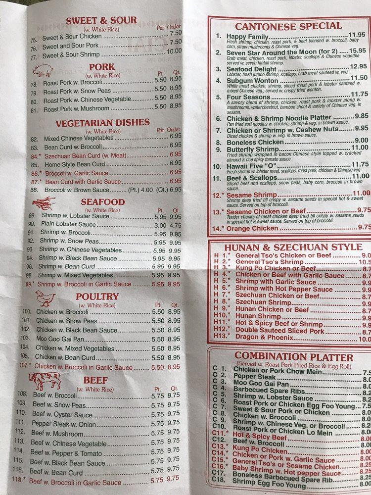 Menu at Hunan Wok restaurant, South Plainfield