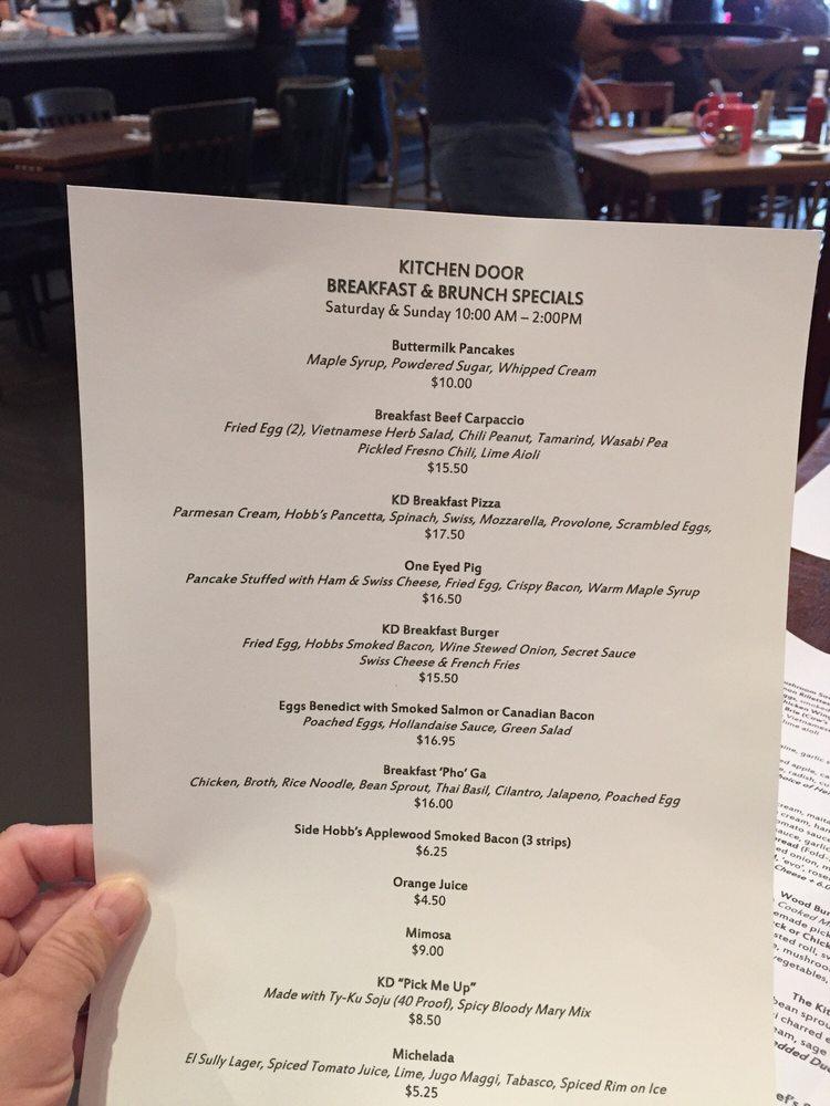 Menu at Kitchen Door pub & bar, Napa