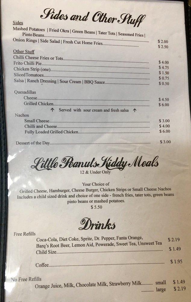 Menu at Watkins cafe, Nevada
