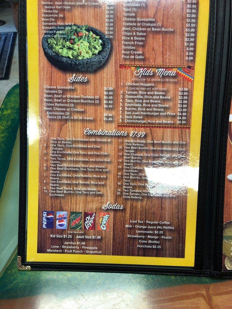 Menu at El Dos Mexican Restaurant, Hays, E 41st St