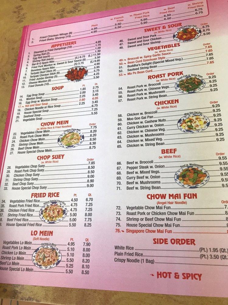 Menu at Jin Jin Restaurant, Pensacola Beach
