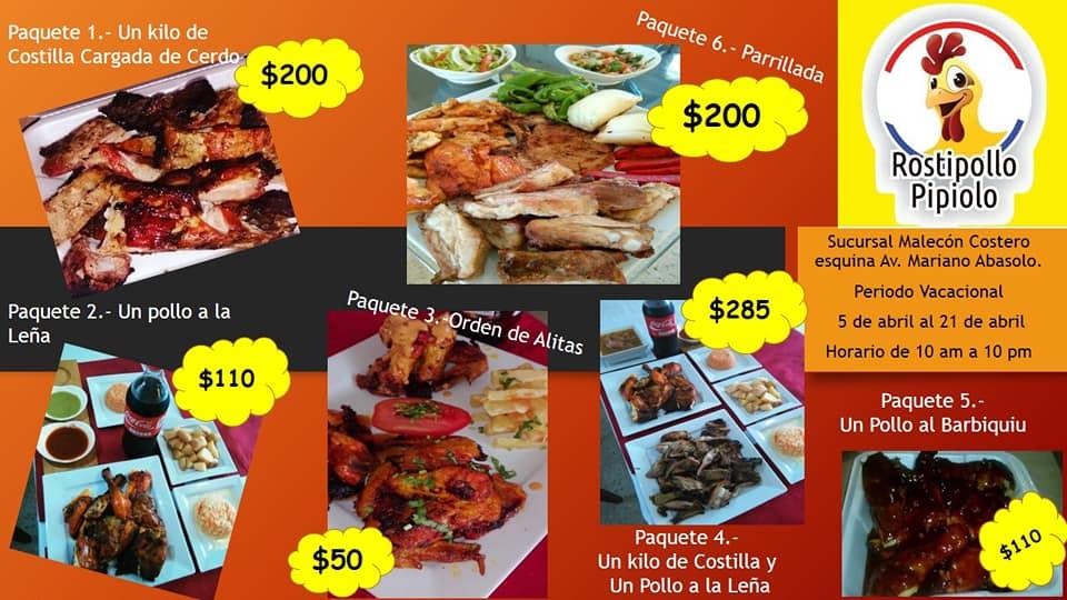 Carta de Rostipollo Pipiolo Suc. Malecón, Coatzacoalcos