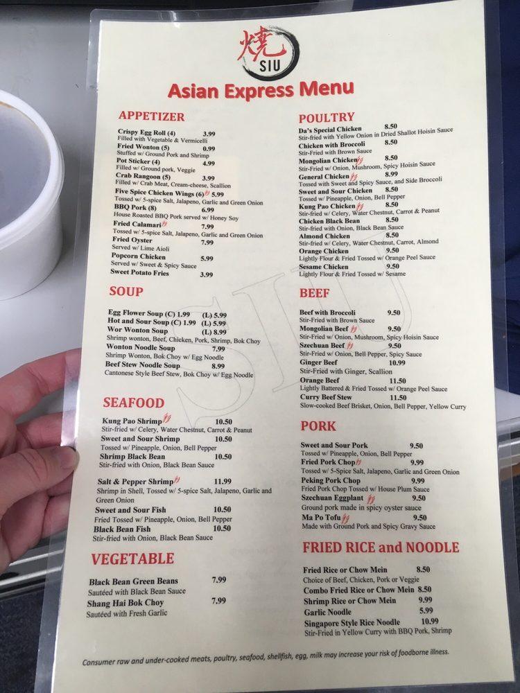 Menu at Siu Korean BBQ, Sparks