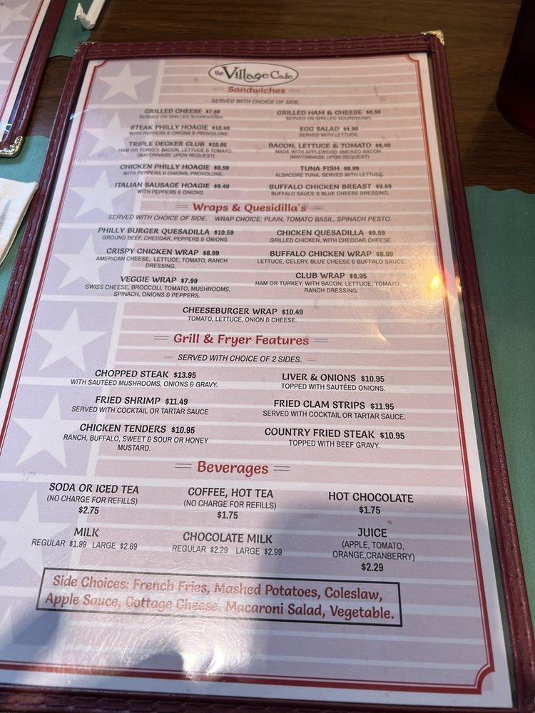 Menu at Village Cafe, Arkport