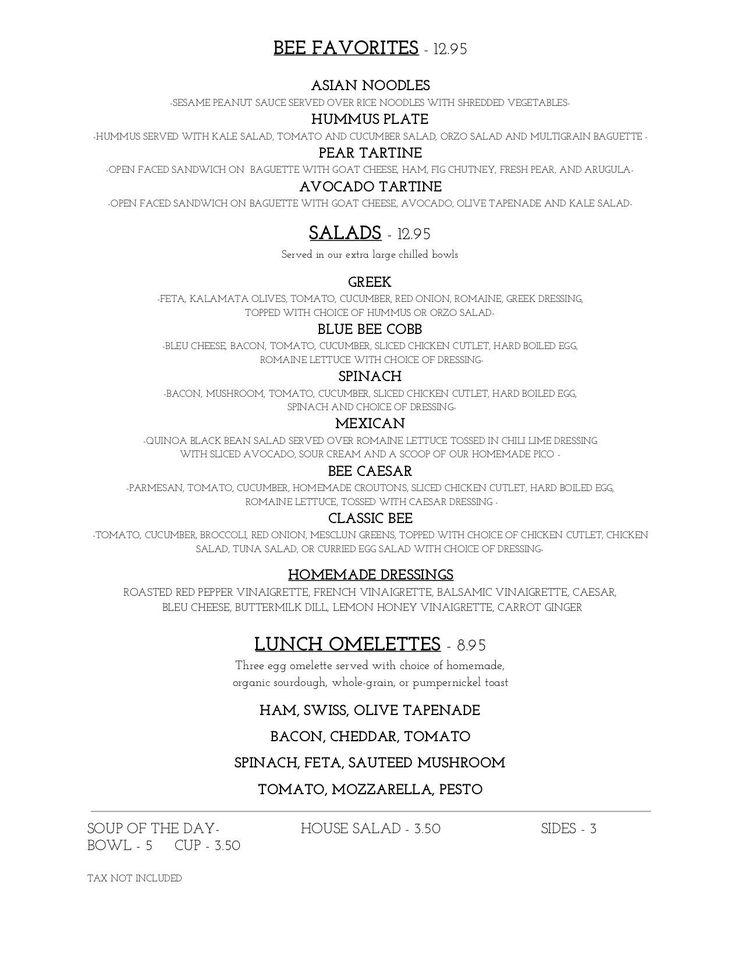 Menu at Blue Bee Cafe, Delhi