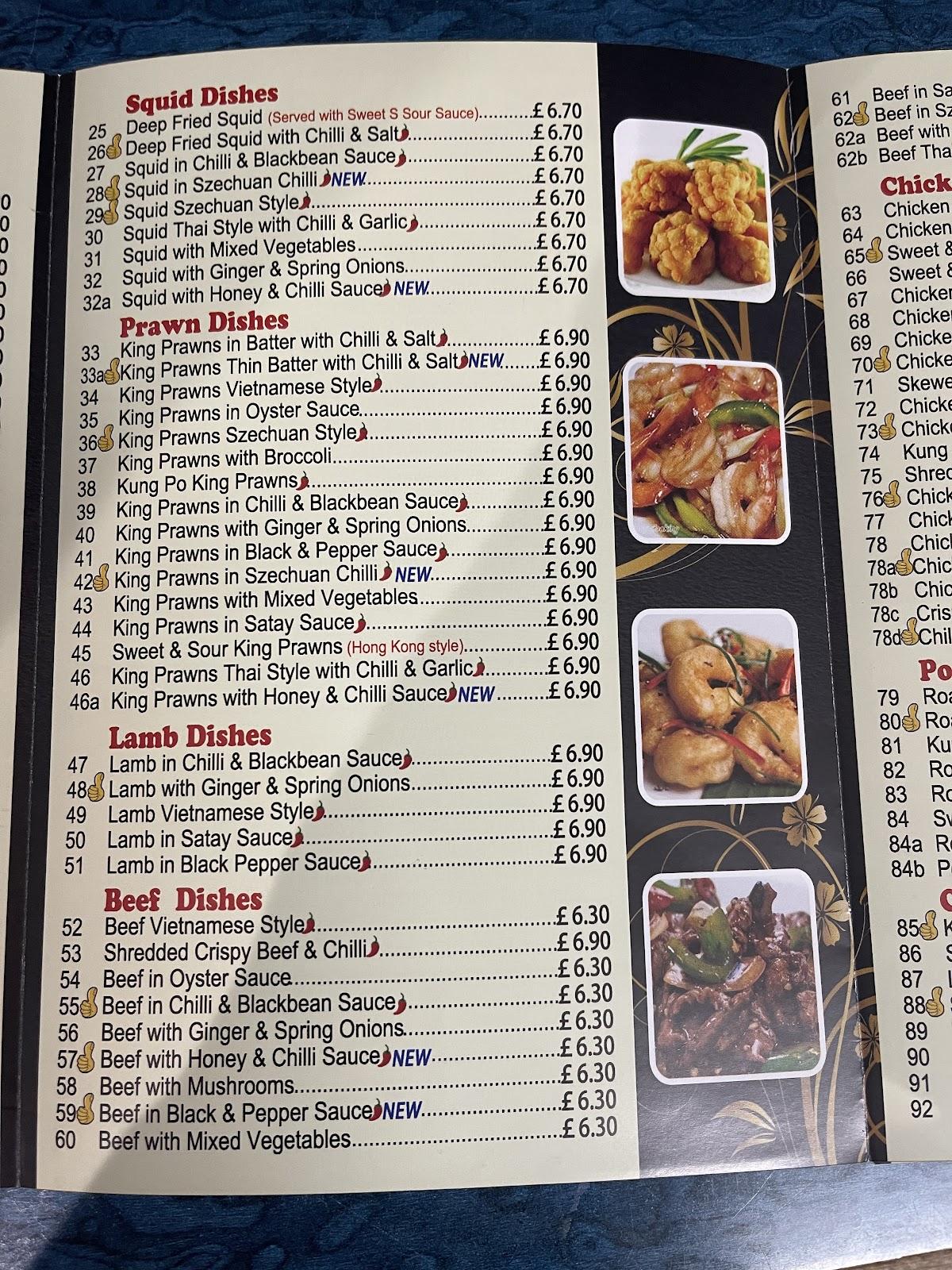 Menu at The New Golden Duck fast food, London, 425 High Rd