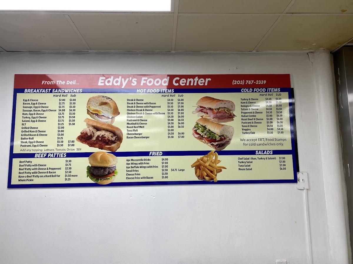 Menu at Eddy's Food Center, New Haven