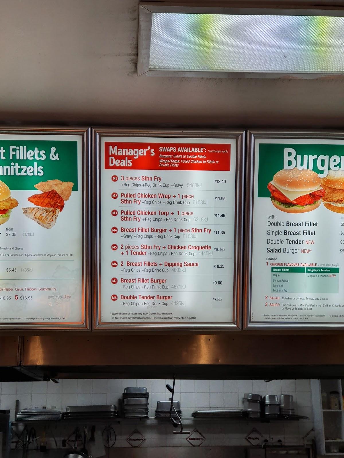 Menu at Kingsley's Chicken Belconnen restaurant, Belconnen