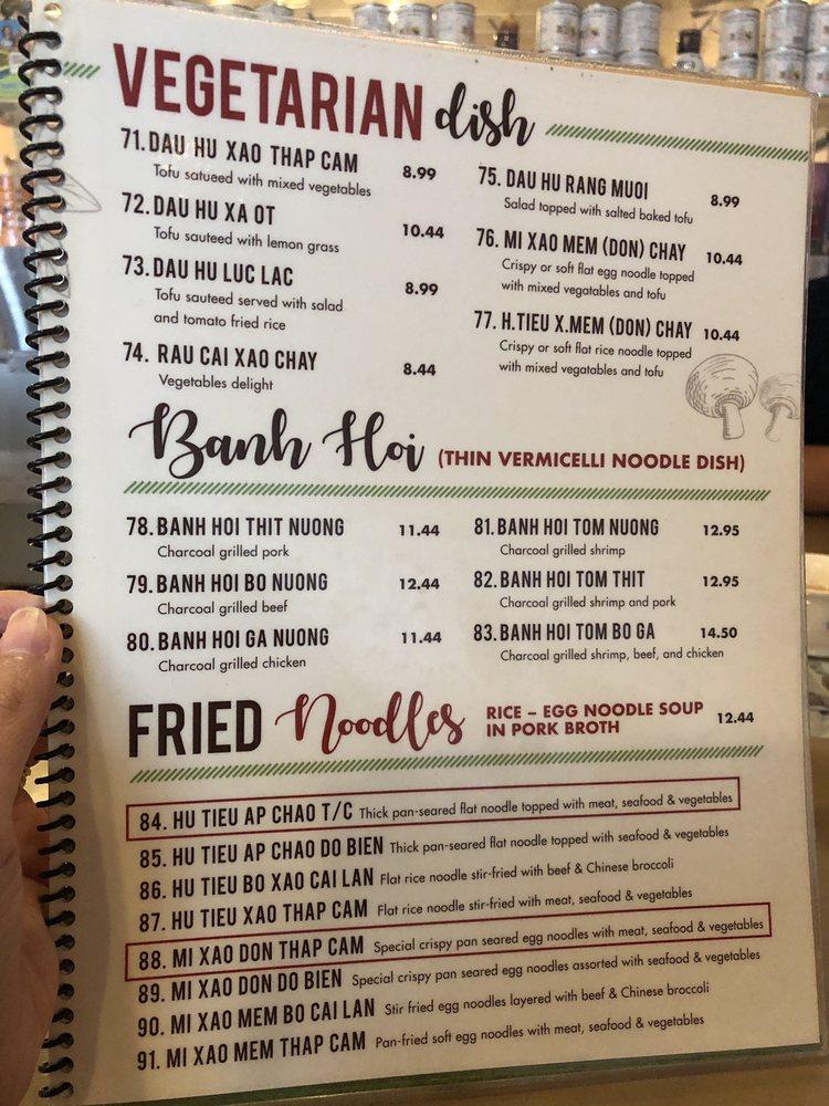 Menu at Pho Hang & Grill restaurant, Houston