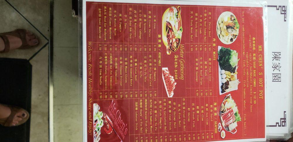 Menu at Mr.Chen's Authentic Chinese Cooking restaurant, Little Rock, S ...