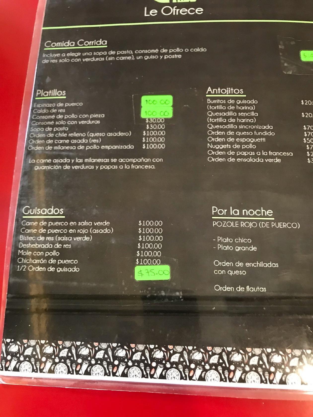 Carta de Aries Restaurant, Guadalupe