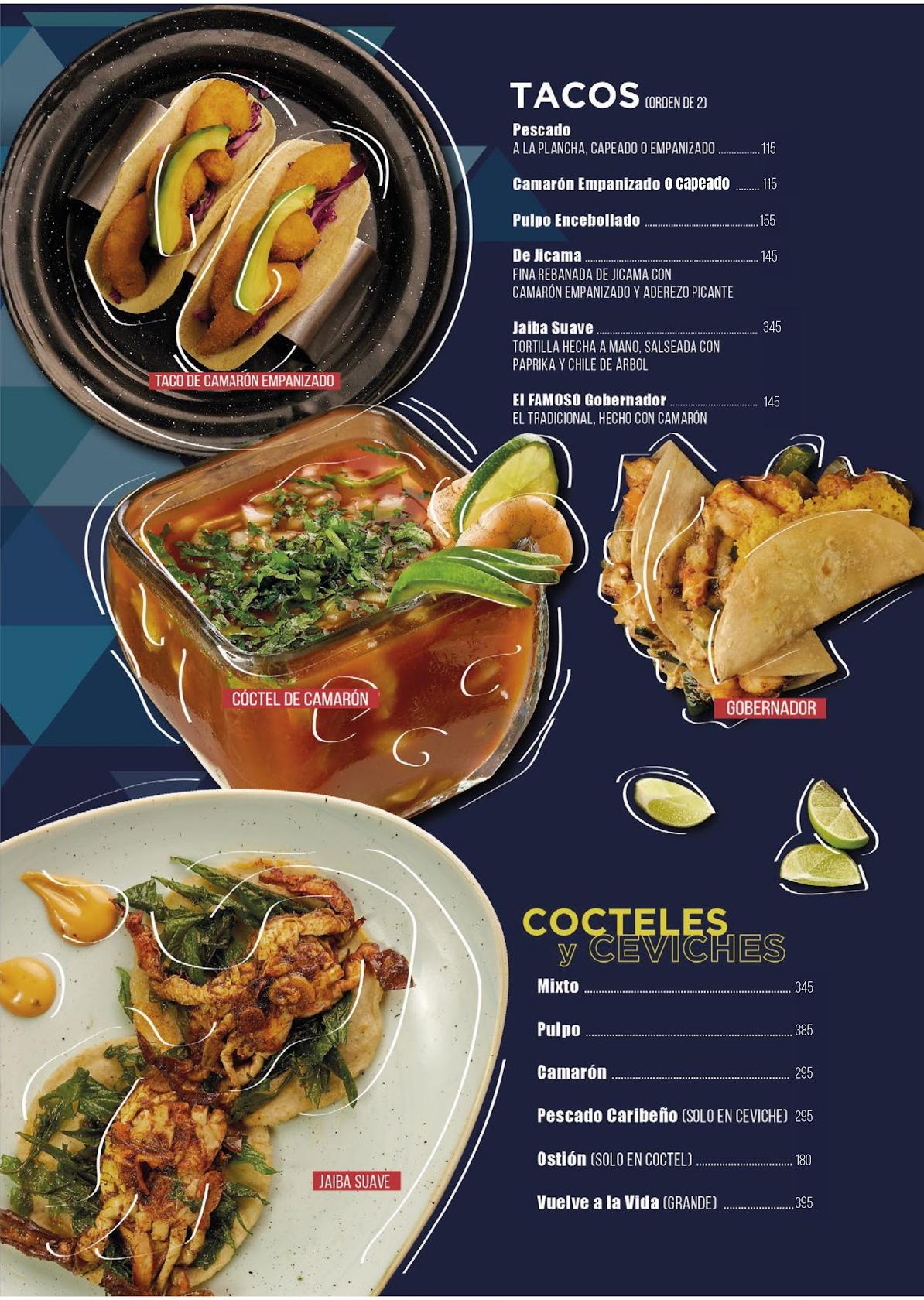 Menu at El Fish Fritanga (Av. Huayacán) restaurant, Cancún