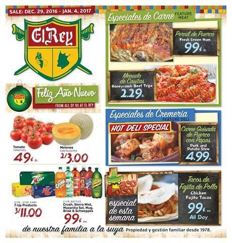 Menu at El Rey Family Market restaurant, Milwaukee, W Oklahoma Ave