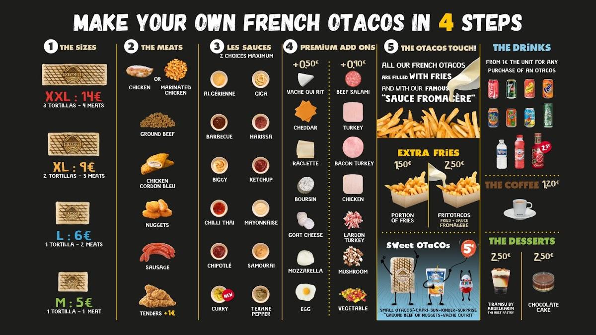 Menu at O'Tacos - Paris St-Michel restaurant, Paris, 24 Rue Saint-André ...