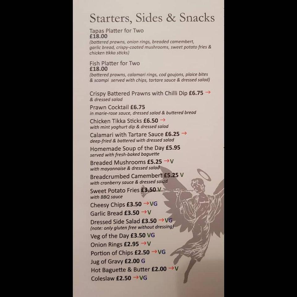 Menu at The Angel Inn pub & bar, Thames Ditton