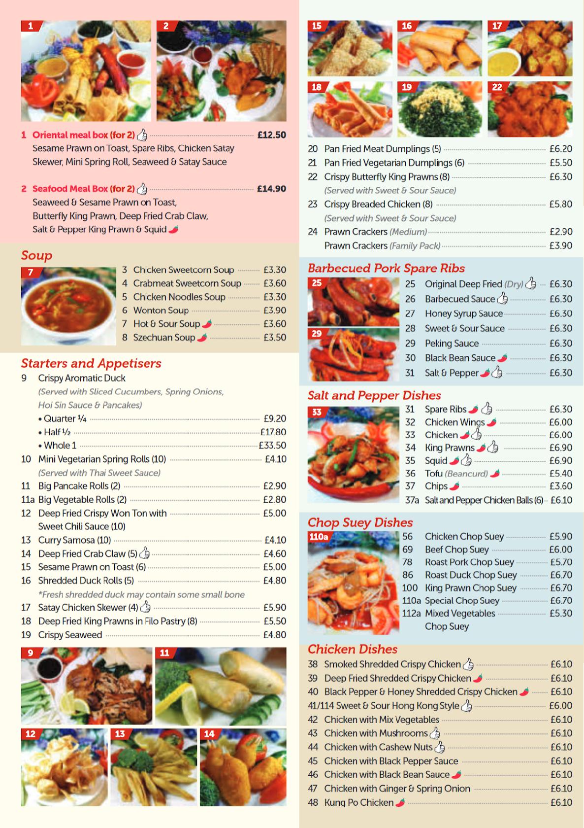 Menu at Wong's Crispy Duck fast food, March