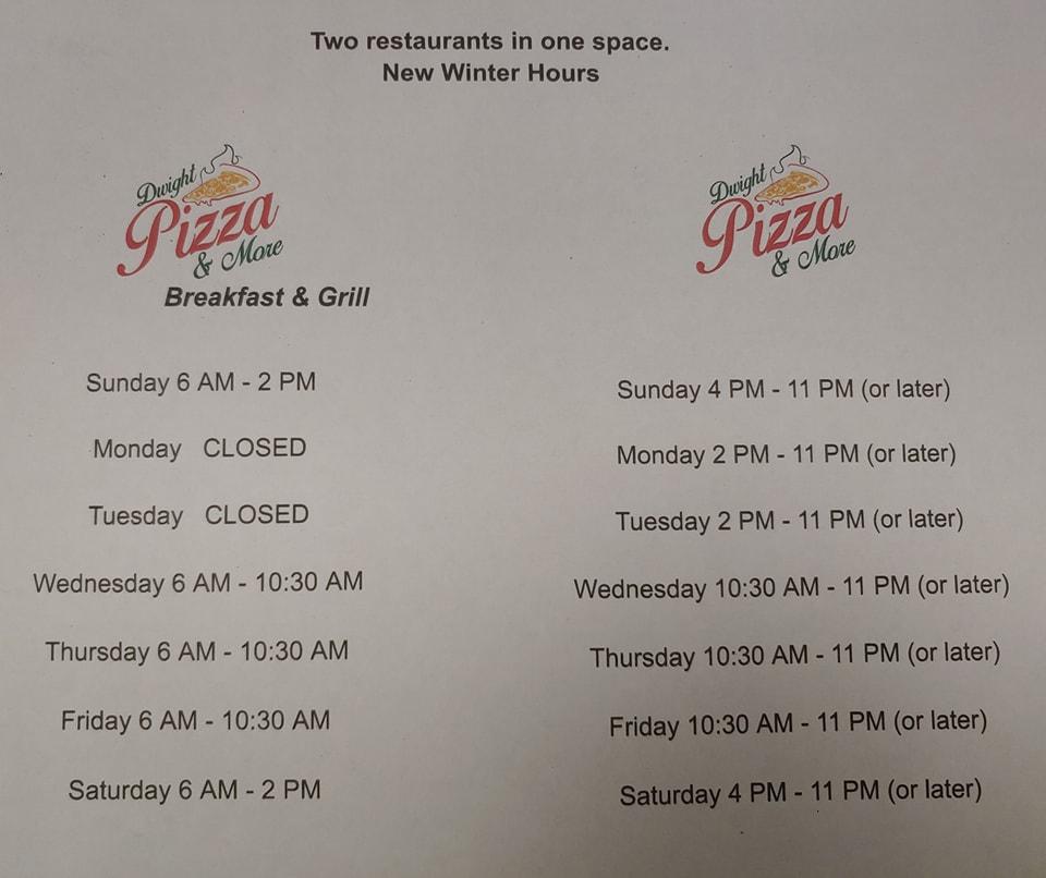 Menu at Dwight Pizza & More pizzeria, Dwight