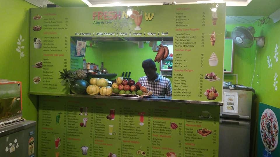 Menu at Fresh Now, Chennai