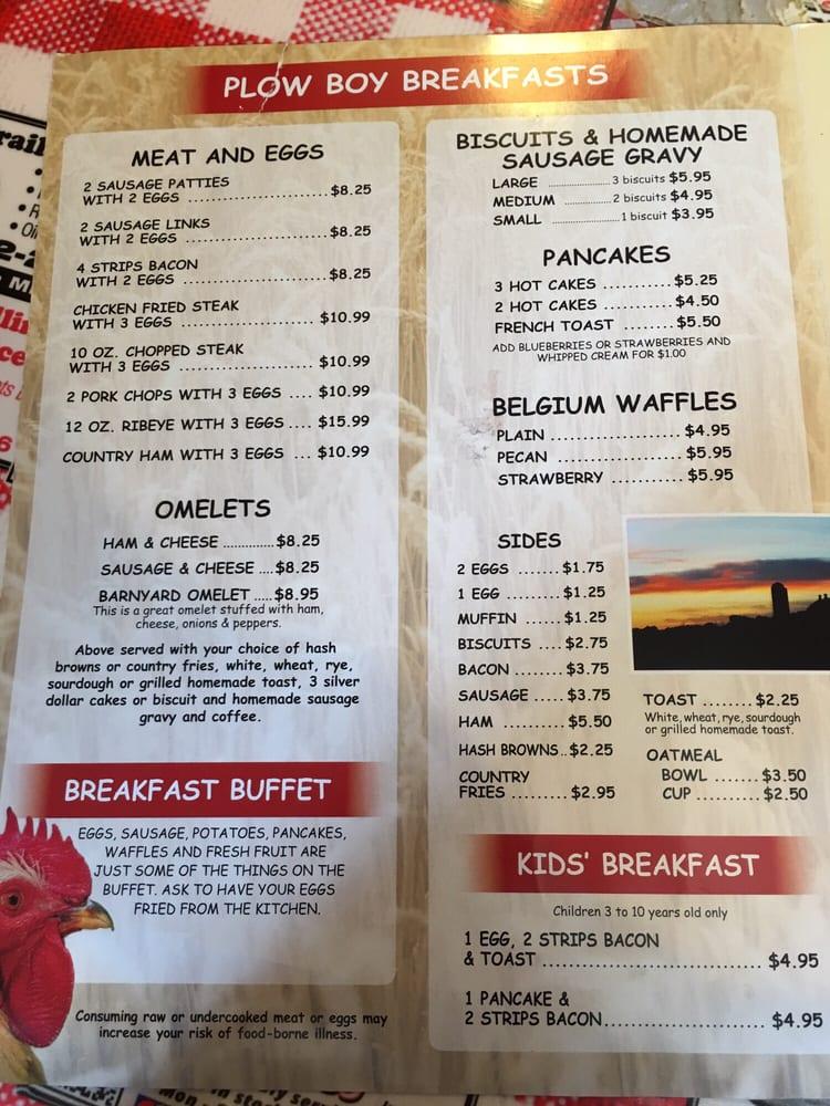 Menu at Red Barn Cafe, Mount Vernon, 107 W Mt Vernon Blvd