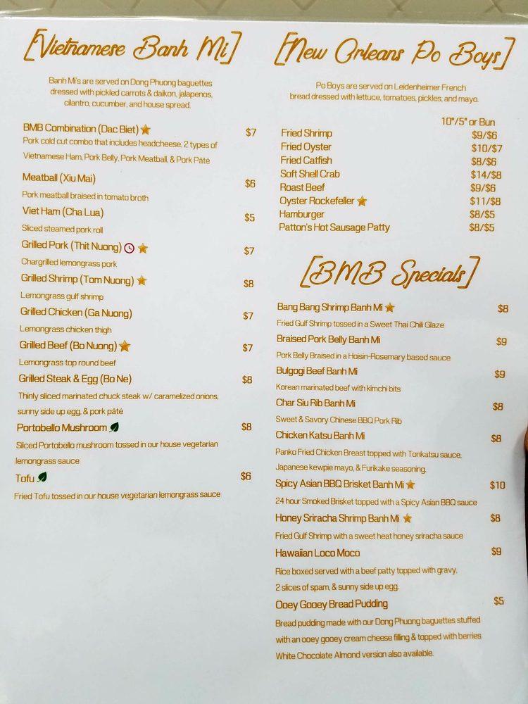Menu at Banh Mi Boys restaurant, Metairie, Airline Dr Suite B