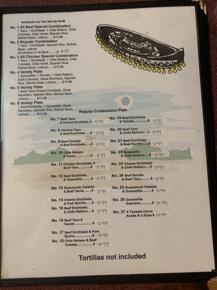 Carta de Las Minas Mexican Restaurant, Pine Grove, CA-88