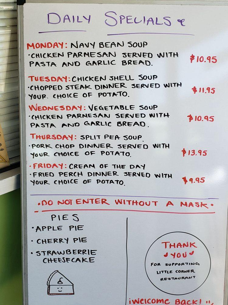 Menu at Little Corner Restaurant, Chicago, N Broadway