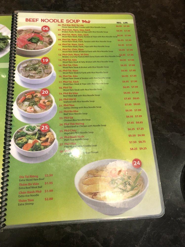Menu at Pho Grand Vietnamese Noodle & Grill restaurant, Chino