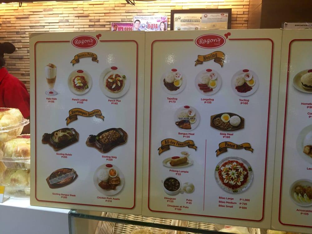 Menu at Razon's SM City San Mateo desserts, San Mateo