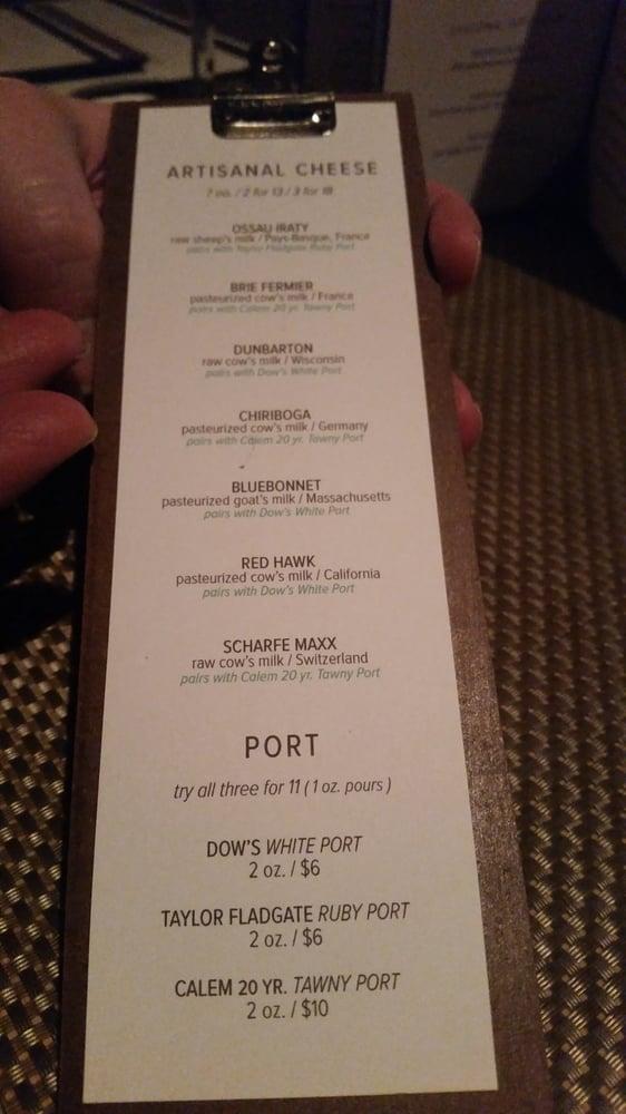 Menu at The Grove restaurant, Houston, Lamar St