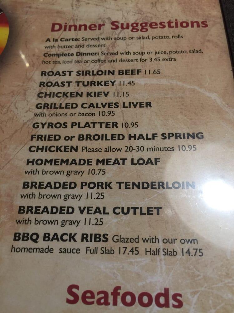 Menu at Dapper's West Family Restaurant, Addison