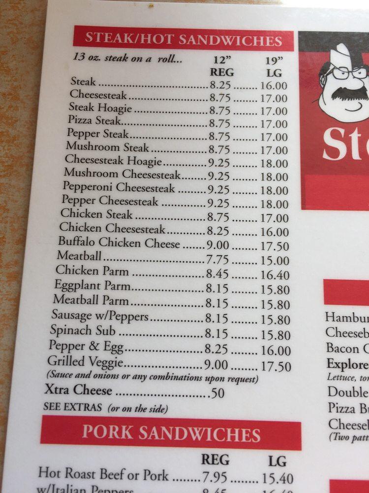 Menu at Pudges restaurant, Lansdale