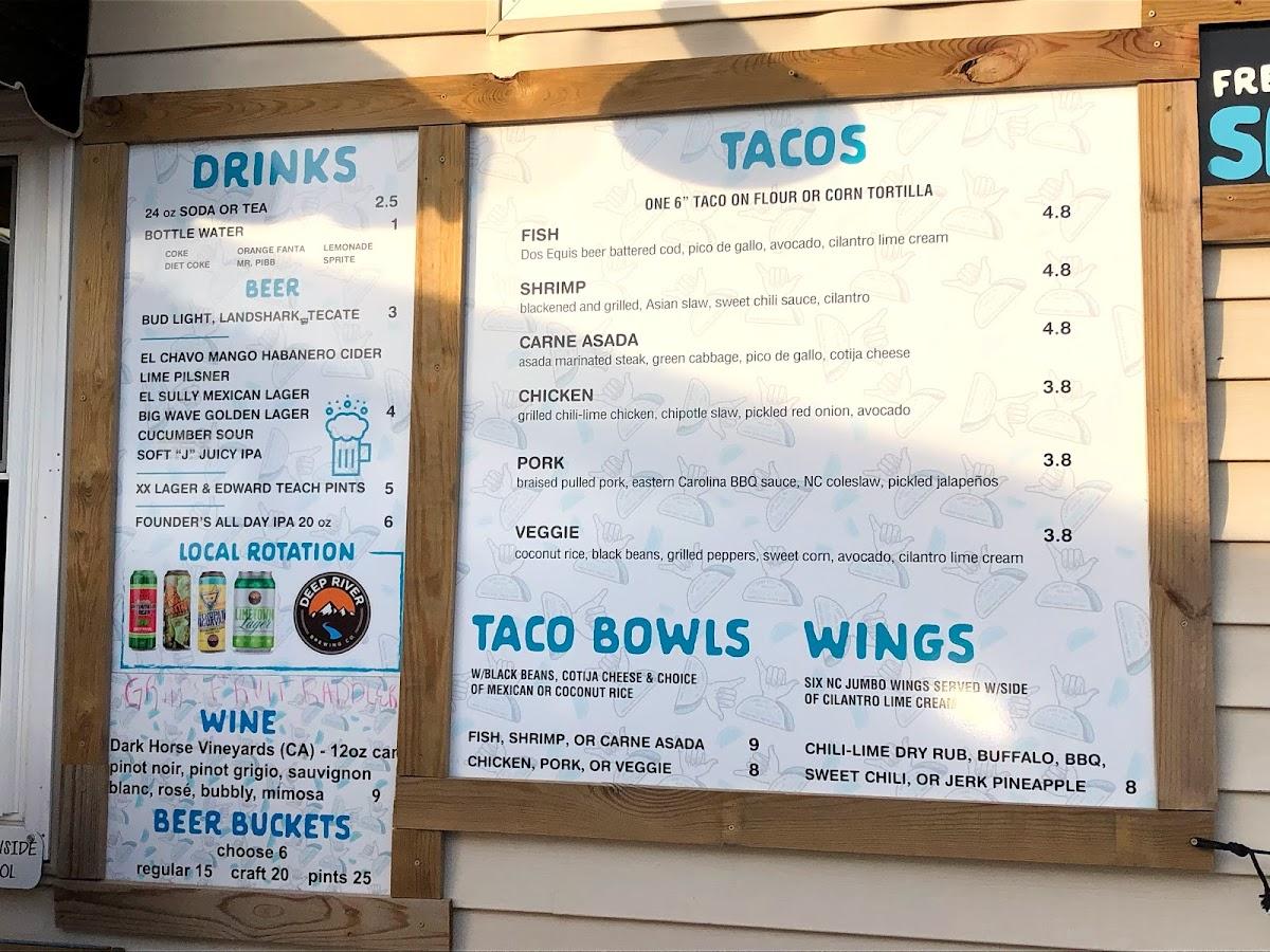 Carta del restaurante Shaka Taco Surf City, Surf City, 107 B