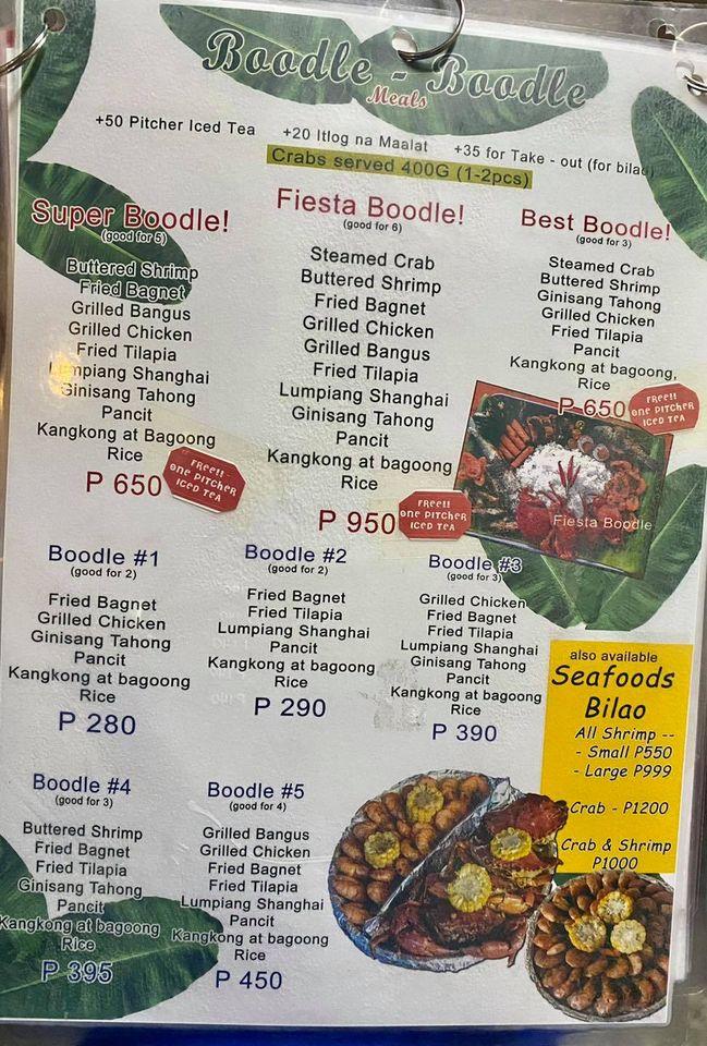 Menu at Bulalord Manila restaurant, Manila