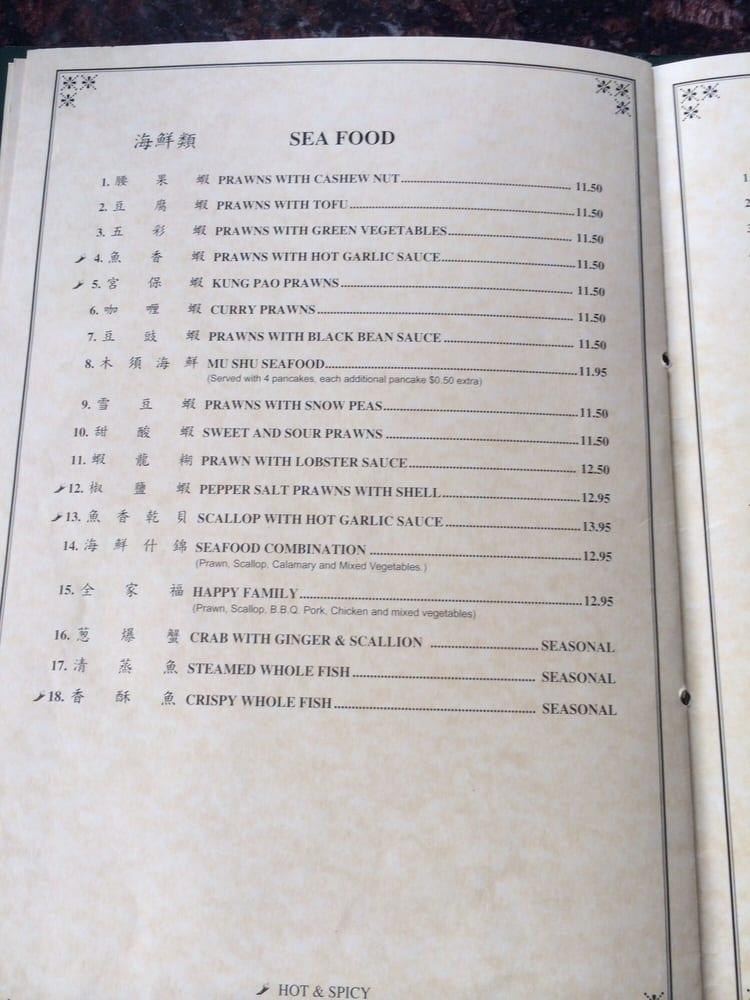 Menu at Chef Choy Chinese food restaurant, Pleasant Hill