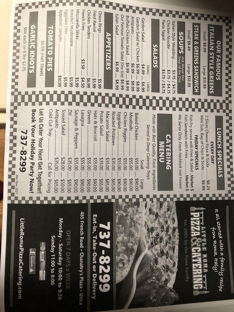 Menu at Doti's Little Roma Pizza & Catering pizzeria, Utica
