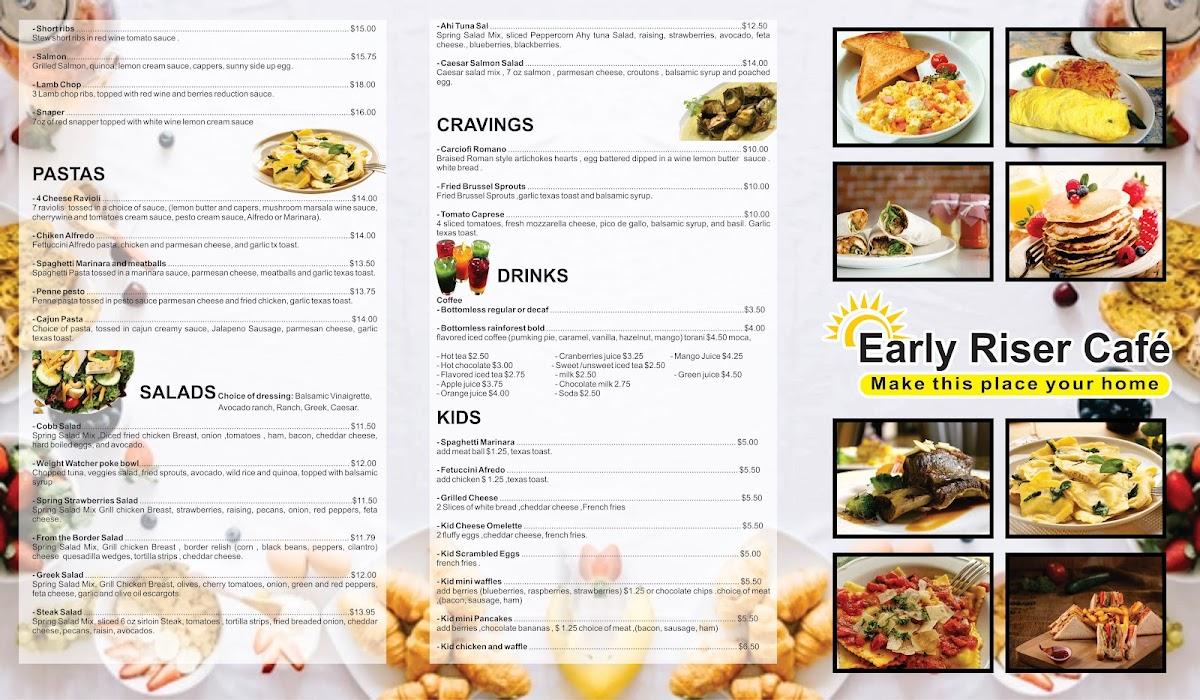 Carta de Early Riser Cafe, Houston