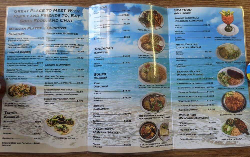 Carta del restaurante Mariscos boca del rio y comida Mexicana, Las ...
