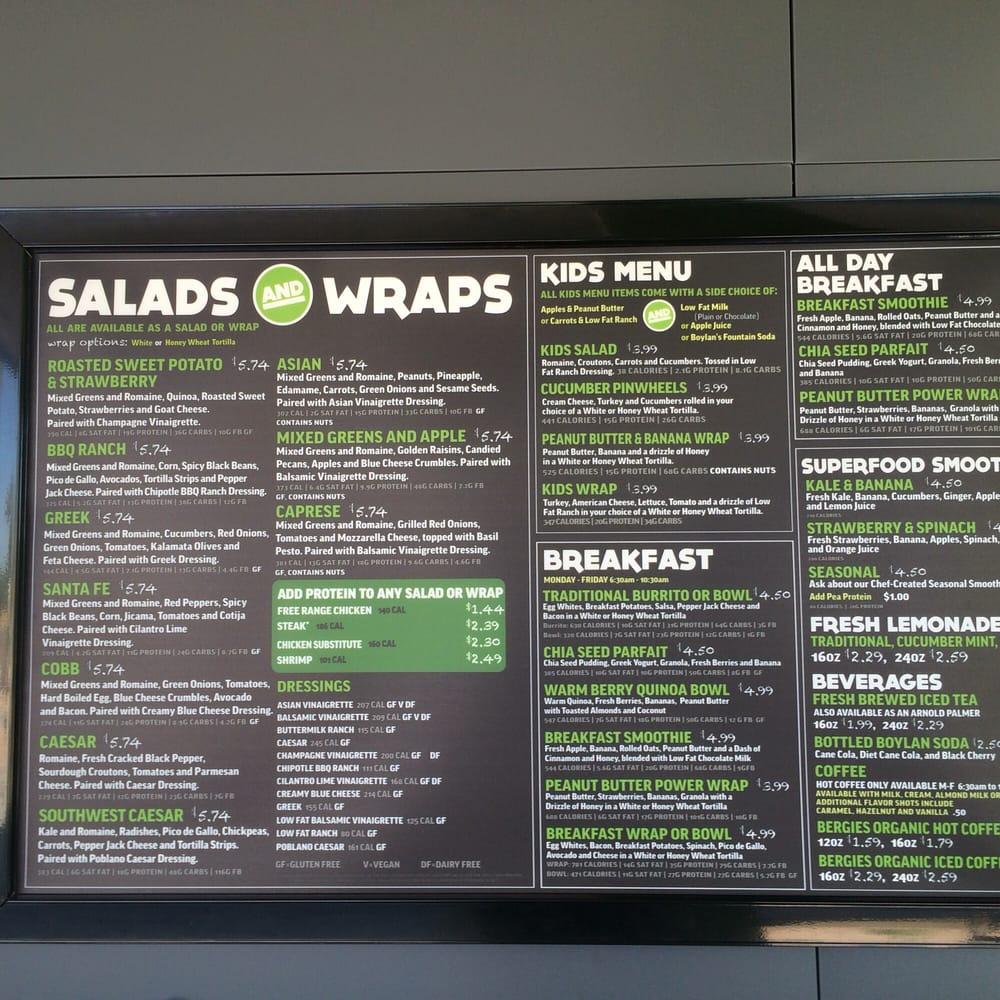 Menu at Salad and Go fast food, Mesa, E Brown Rd