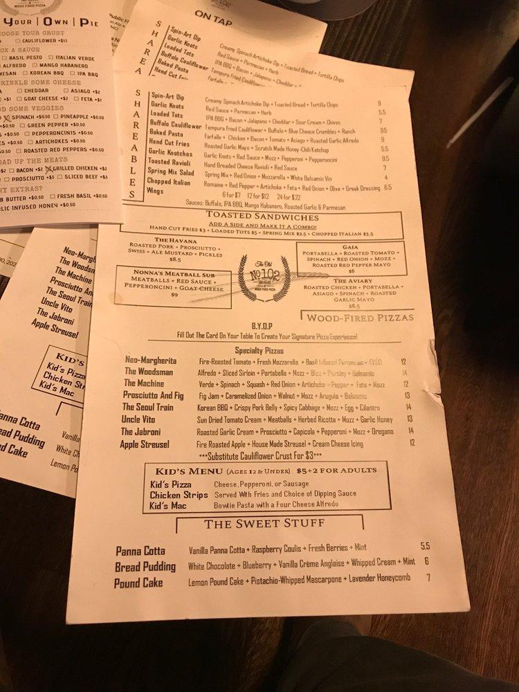 Menu at The Old no. 102 Tap House pub & bar, Farmington