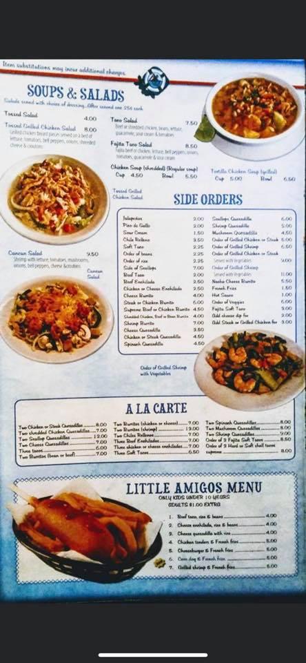 Menu at Tijuana's Grill Mexican Restaurant, Johnsonville