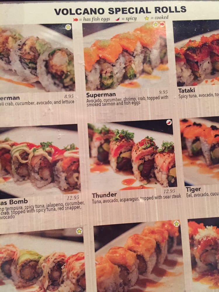 Menu at Volcano Sushi Bar & Hibachi, Del City, Main St #103