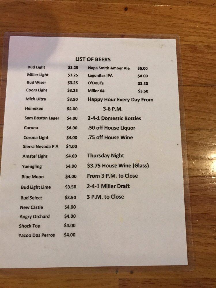 Menu at Dalton's Grill restaurant, Nashville