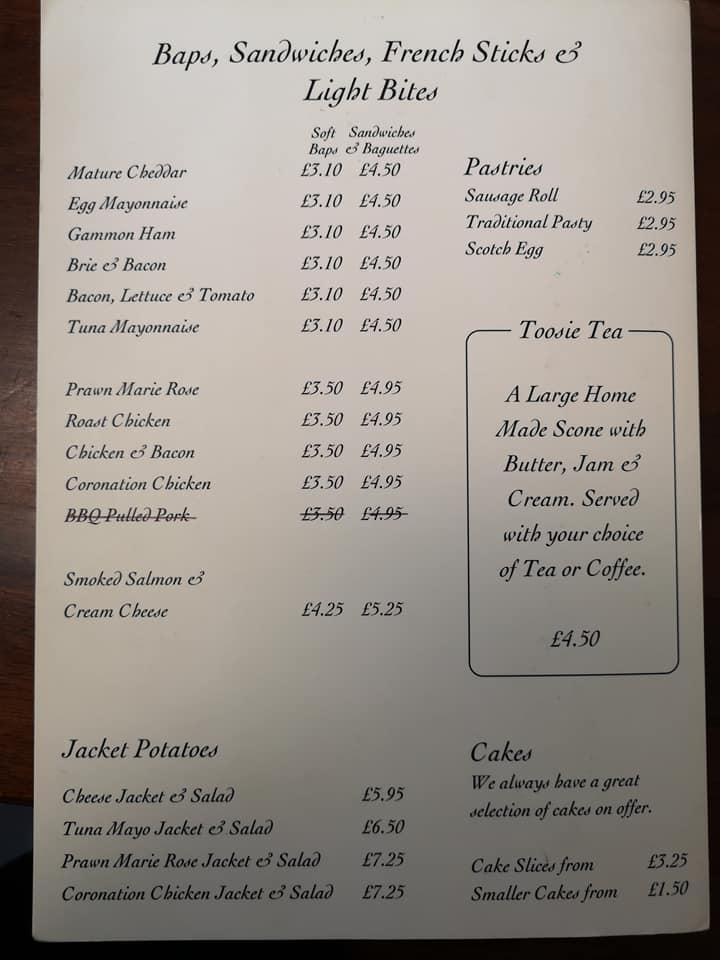 Menu at The Dukes Bistro restaurant, Clacton-on-Sea
