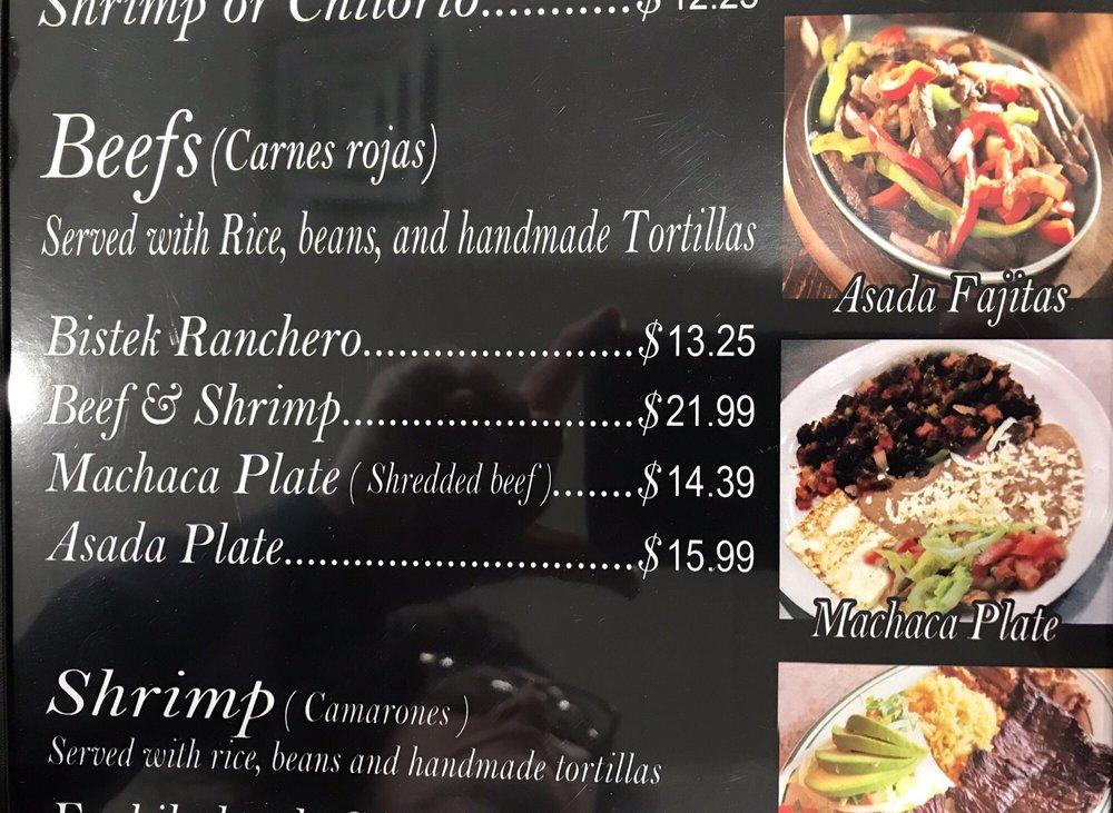 Menu at Mariscos Del Pacifico restaurant, Riverside