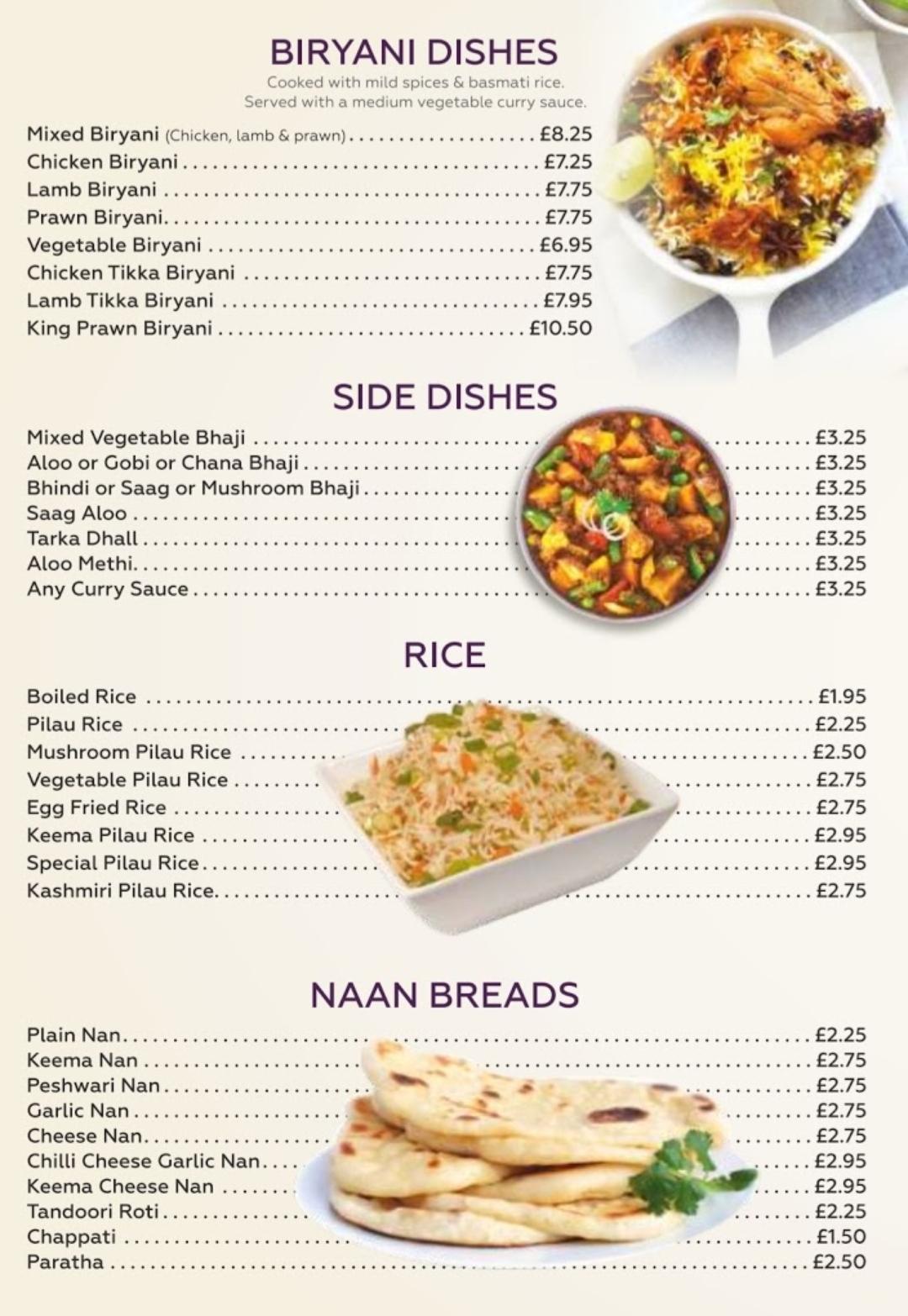 Menu at Shapla Take-Eat-Away restaurant, Nantwich