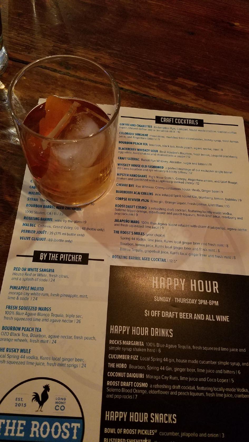 Menu at The Roost pub & bar, Longmont