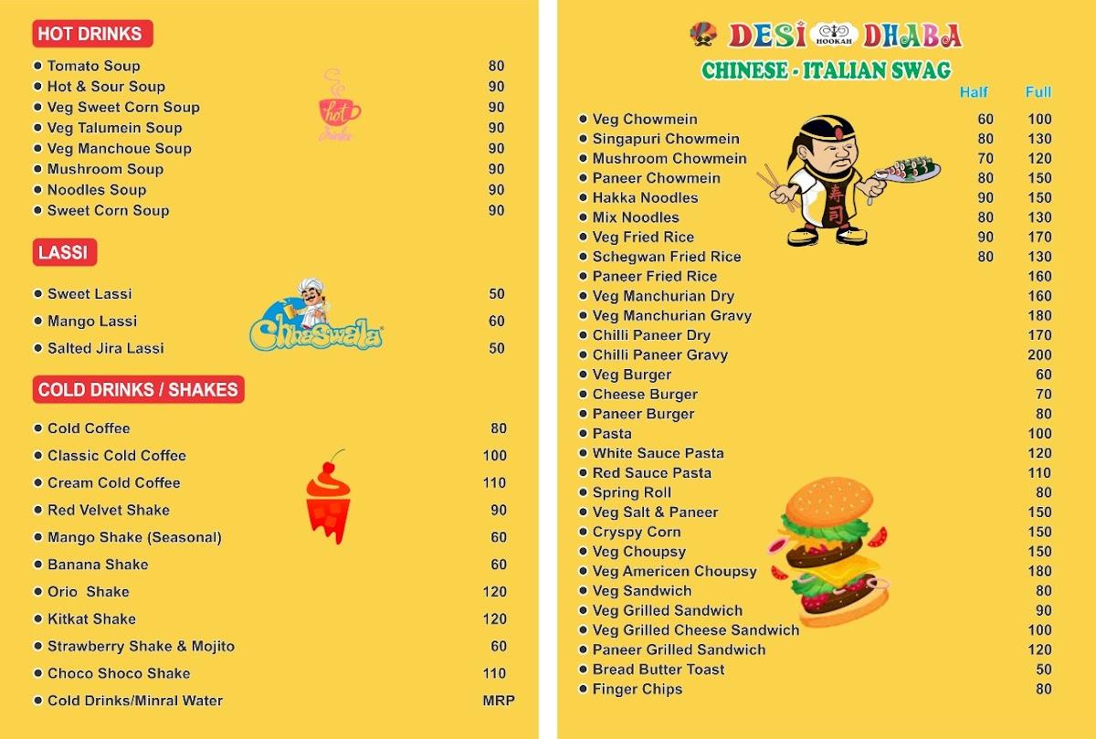 Menu at Wild Bites, Sudhowala