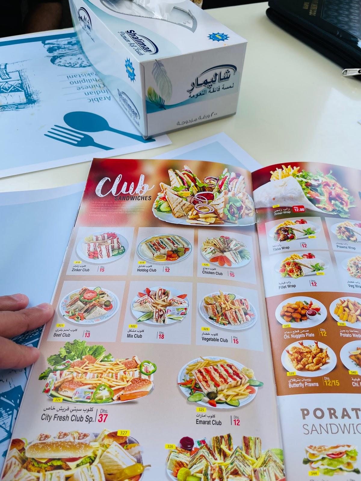 Menu at City Fresh Restaurant, Dubai