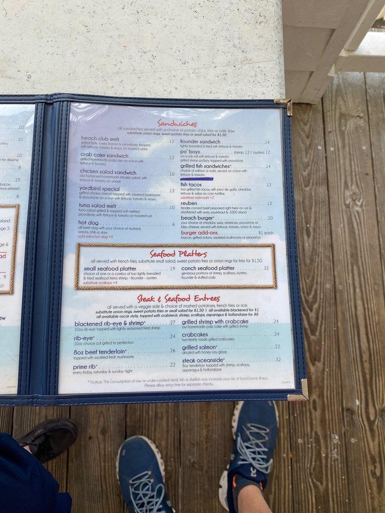Menu at Conch Cafe, Garden City